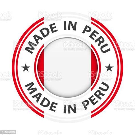 페루 배지 벡터로 제작되었습니다 별과 국기가있는 스티커 흰색 배경에 고립 된 표지판 개념 기호에 대한 스톡 벡터 아트 및 기타 이미지 개념 기호 고급 국기 Istock