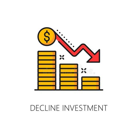 Decline Investment Arrow Graph Color Line Icon Stock Illustration Illustration Of Business