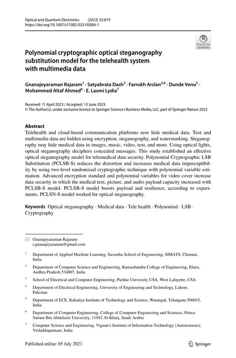 Pdf Polynomial Cryptographic Optical Steganography Substitution Model