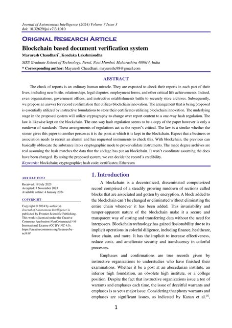 PDF Blockchain Based Document Verification System