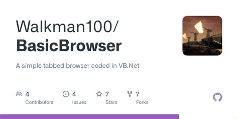 Github Walkman100basicbrowser A Simple Tabbed Browser Coded In Vbnet
