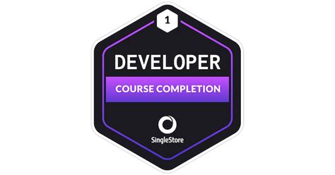 singlestore developer course completion badge credly