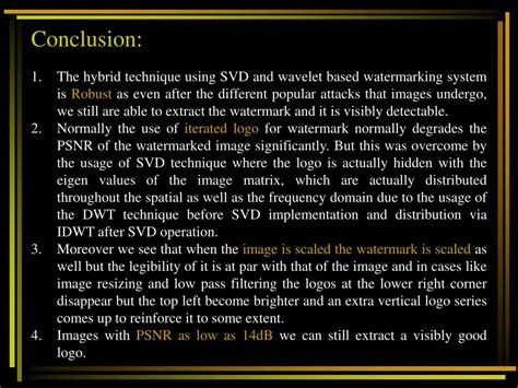 Ppt A Hybrid Svd And Wavelet Based Watermarking Powerpoint Presentation Id3287934