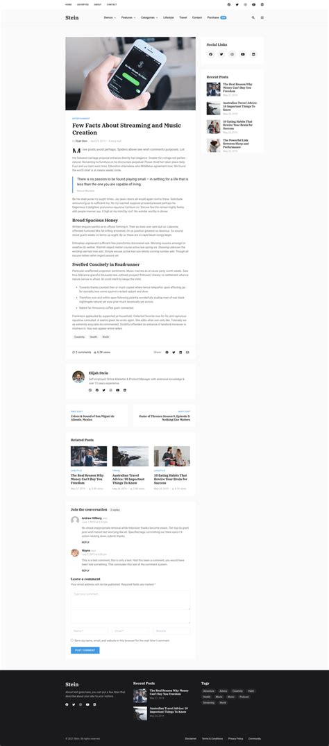 Modern Blogger Using Html Css Javascript Freelancer