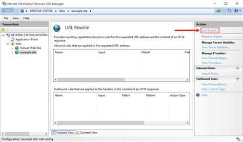 Redirect To With Windows Iis 10