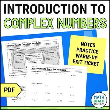 Introduction To Complex Numbers Notes And Practice By Math Beach Solutions