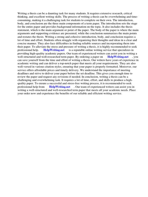 Term Paper Introduction Body Conclusion Pdf Essays Thesis