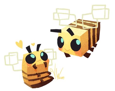 Bees Minecraft By C H I Z U Deviantart Minecraft Drawings Minecraft Wallpaper