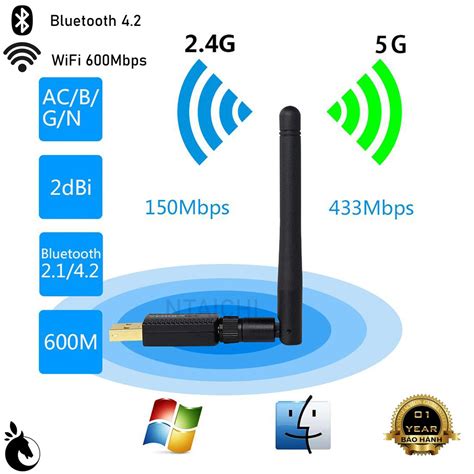 [giẢm GiÁ] Card Mạng Usb Edup Ep Ac1661 Realtek Rtl8821cu Thu Wifi Bluetooth Chuẩn 802 11ac