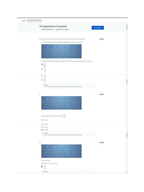 Course 1 Week 1 Practice Quiz 3 Doing Some Vector Operations Pdf