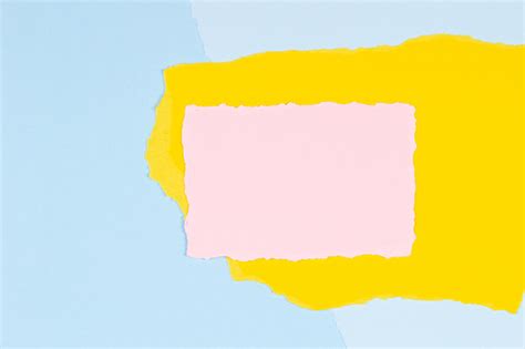 찢어진 종이 질감 콜라주 배경 그런지 찢어진 파스텔 종이 조각 에게 밝은 파란색과 노란색 종이 배경 0명에 대한 스톡 사진 및