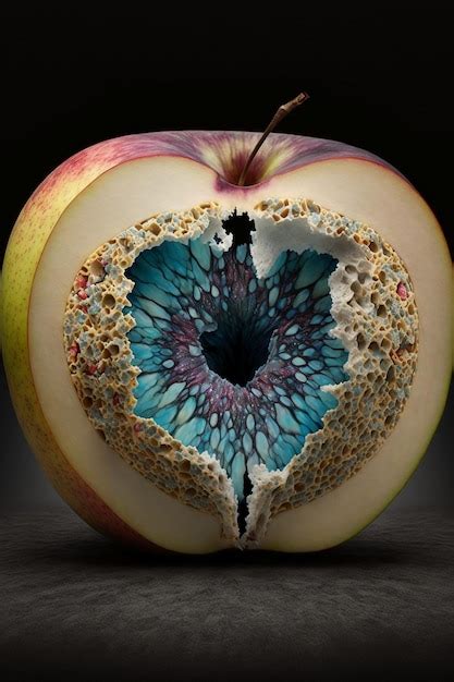 Premium Photo A Geode In The Core Of An Apple