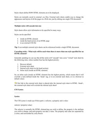 Css Introduction DOC