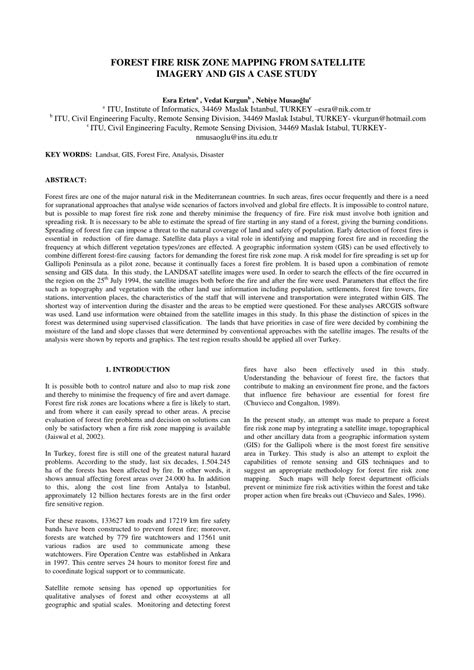 PDF Forest Fire Risk Zone Mapping From Satellite Imagery And GIS A Case Study