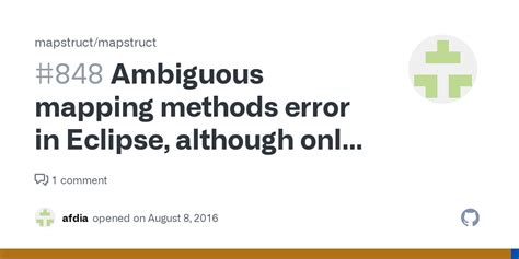 Ambiguous Mapping Methods Error In Eclipse Although Only One Exists · Issue 848 · Mapstruct