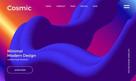 3d 흐름 모양을 가진 유행 추상적인 디자인 템플릿입니다 동적 그라데이션 컴포지션 랜딩 페이지 커버 브로셔 전단지 프레젠테이션 및 배너에 적용 가능 합니다 벡터