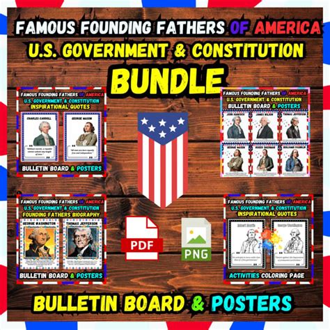 Founding Fathers Activities Bundle Posters Coloring Pages And Us