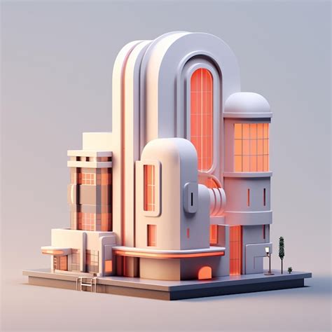 3d Building Construction Icon Logo Architecture Background With House