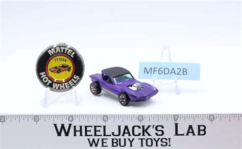 Python Purple 1968 Redline Hot Wheels Mattel Vintage With Button