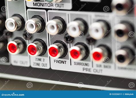 Rca Sockets Of Audio Surround Receiver Stock Image Image Of Artistic