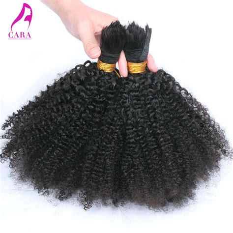 Afro Kinky Bulk Hair For Braiding 3pcslot 7a Afro Kinky Curly Virgin Human Hair For Braiding
