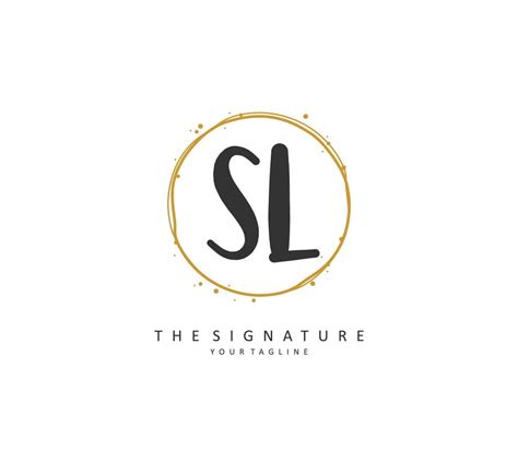 Sl Initial Letter Handwriting And Signature Logo A Concept Handwriting Initial Logo With