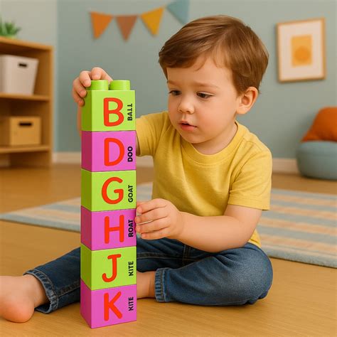 Multicolor Capital Alphabets Big Building Blocks Mgt Toys