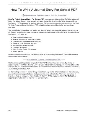 Fillable Online Peterandthewolflive How To Write A Journal Entry For Babe PDF How To Write A