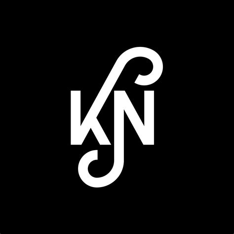 diseño de logotipo de letra kn sobre fondo negro concepto de logotipo de letra de iniciales