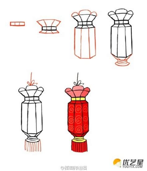 怎么画灯笼好看又简单 怎么画烟花简单又好看 创意画灯笼儿童画 大山谷图库