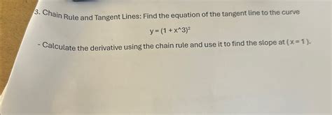 Solved Chain Rule And Tangent Lines Find The Equation Of