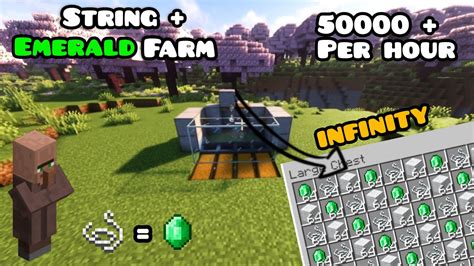 Minecraft Easy Automatic String Emerald Farm 1 21 Youtube