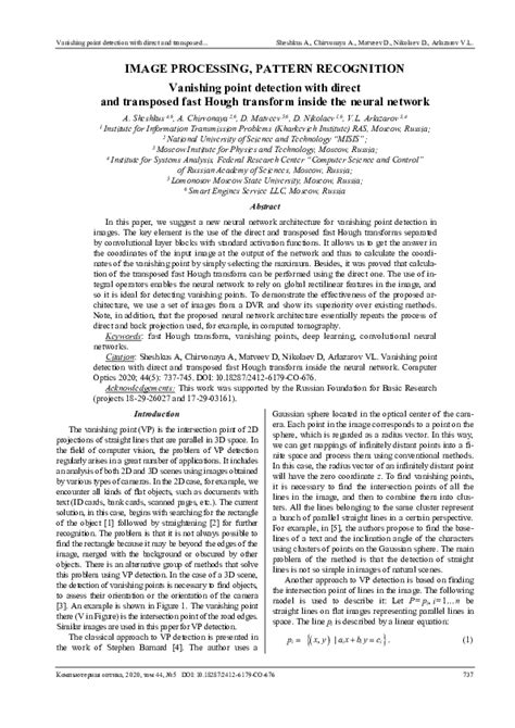 Pdf Vanishing Point Detection With Direct And Transposed Fast Hough Transform Inside The