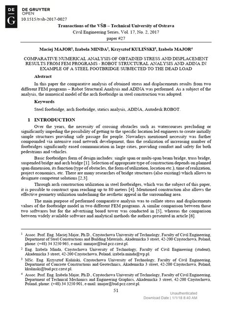 Comparative Numerical Analysis Of Obtained Stress Pdf