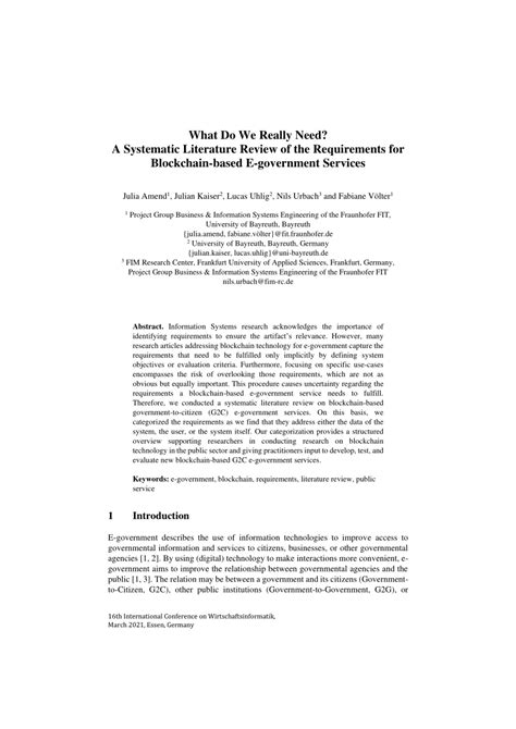 Pdf What Do We Really Need A Systematic Literature Review Of The