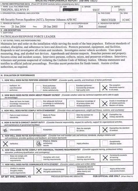 Enlisted Performance Report