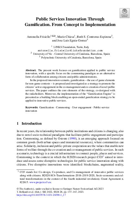 Pdf Public Services Innovation Through Gamification From Concept To