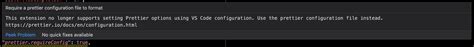Prettierrequireconfig Has Deprecation Warning On It · Issue 1056 · Prettierprettier Vscode