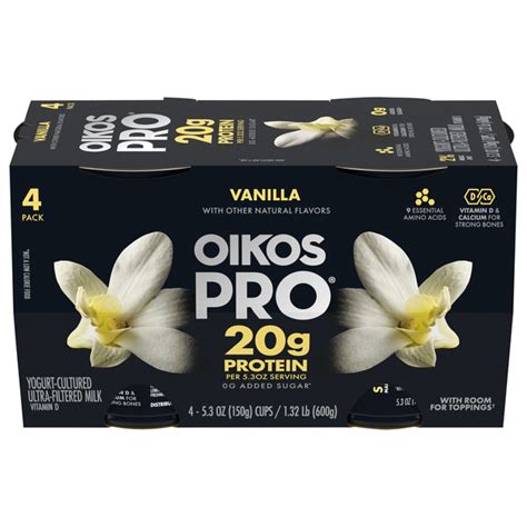 Save On Oikos Pro 20g Protein Vanilla Cultured Ultra Filtered Milk Yogurt Cup 4 Ct Order Online