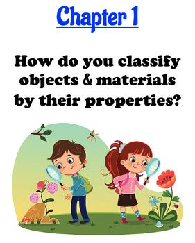 NGSS Physical Science Unit 2nd Grade Classify Objects Ch 1 Editable