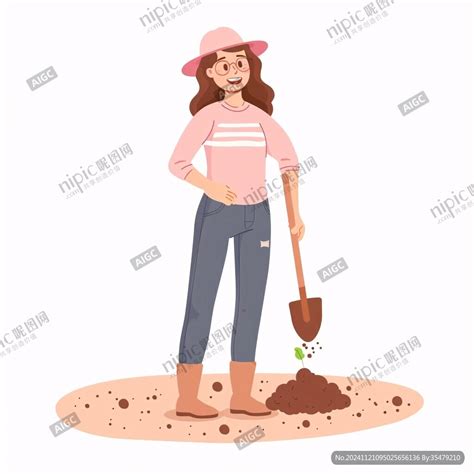 Ai创作图手绘女主人整理花园 种地卡通设计 拿铲子的姑娘 人物女性种树 劳作卡通插画 清洁工插画 整理花园的女孩插画 赶海女插画 挖菜插画 女性人物拖地 手绘卡通保洁 种地插画 端花盆卡通女孩