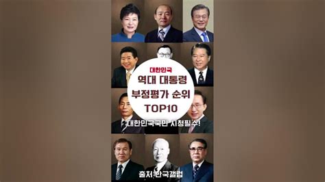 서울의 봄 역대 부정평가 대통령 순위 Top10 서울의봄 전두환 전두환대통령 박근혜대통령 대통령 김대중 노무현 이명박 영화서울의봄 이승만 박정희