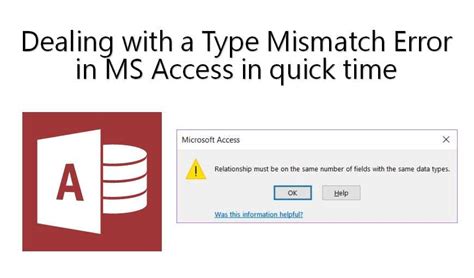 how to deal with type mismatch error in ms access