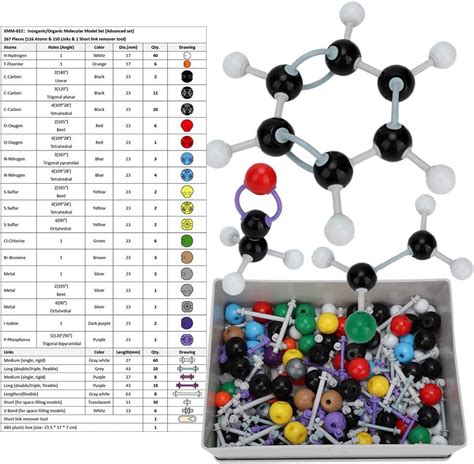 Organic Structure 267 Pcs Molecular Organic Inorganic Structure Kit