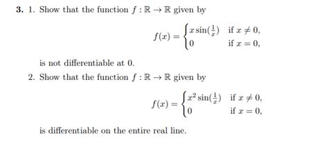 Solved 3 1 Show That The Function Fr → R Given By 2