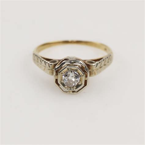 14kt Two Tone Gold Diamond Ring Property Room