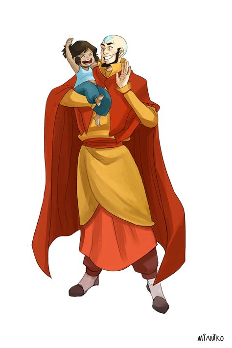 Commission For Ayumiruki Aang And Korra By Minuiko On Deviantart Aang Korra Avatar