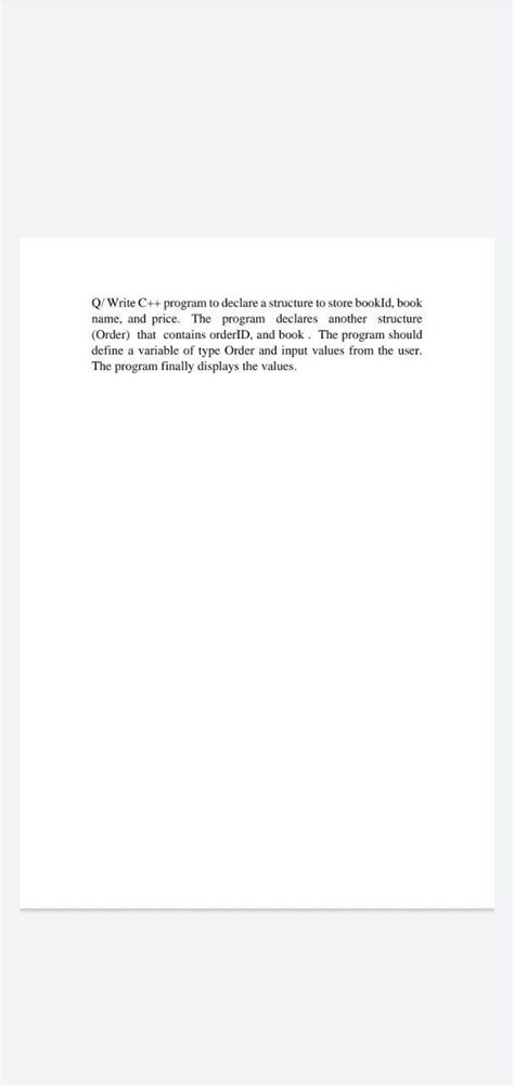 Solved Qwrite C Program To Declare A Structure To Store
