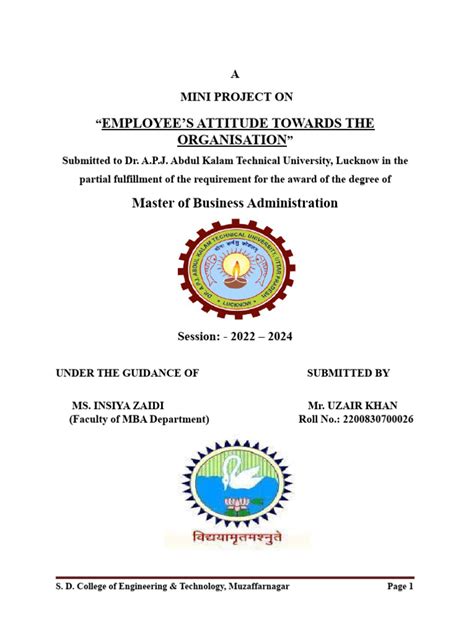 Mayankproject Pdf Attitude Psychology Job Satisfaction