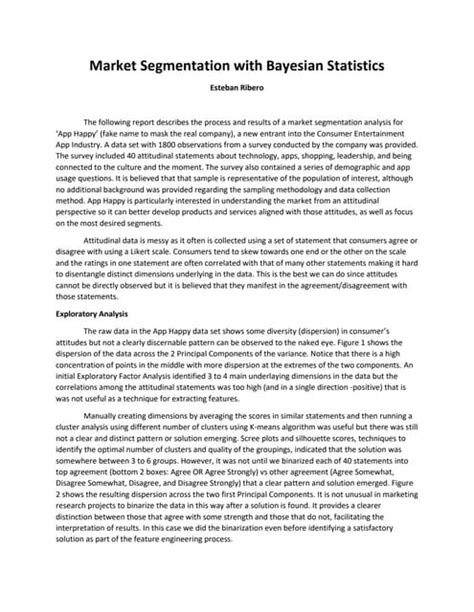 Consumer Segmentation With Bayesian Statistics Pdf Technology And Computing
